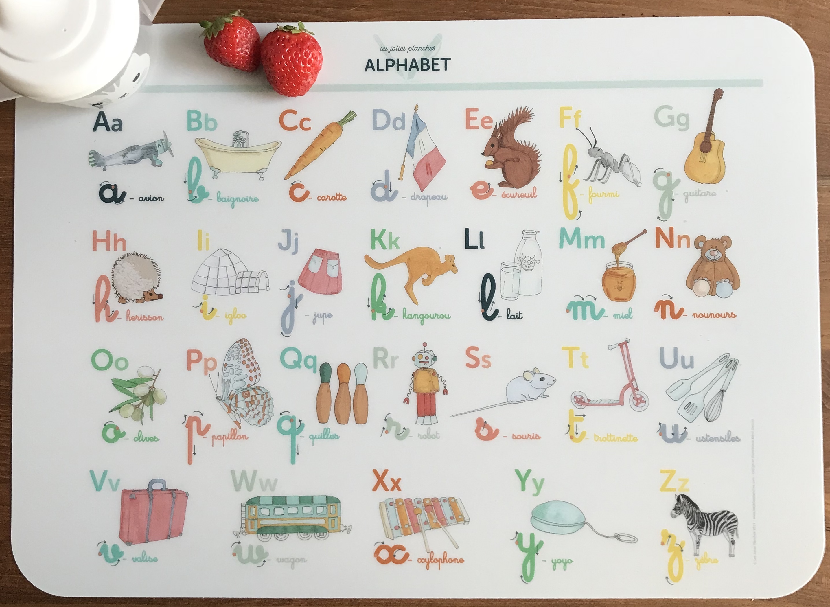 Alphabet table and desk mat - Les Jolies Planches